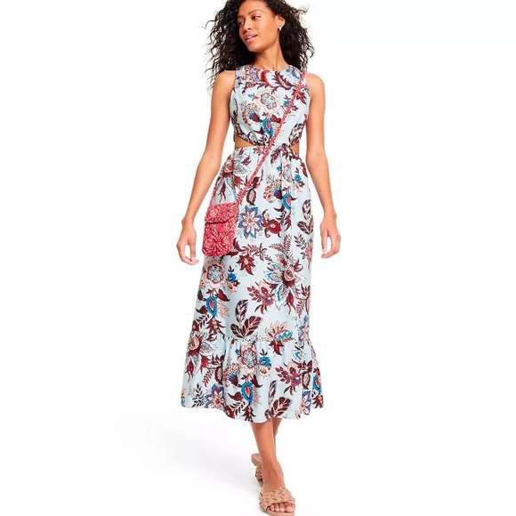 rhode x target | Dresses | Womens Large Leafy Floral Print Cutout Maxi ...